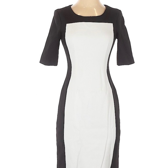 Club Monaco | Dresses | Club Monaco Size Black And White Colorblock ...